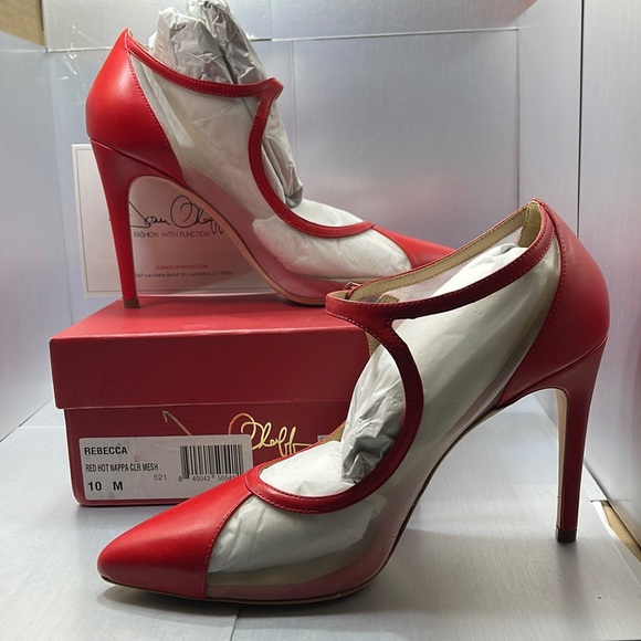 joan oloff | Shoes | Brand New Joan Oloff Rebecca Red Hot Nappa Clear ...